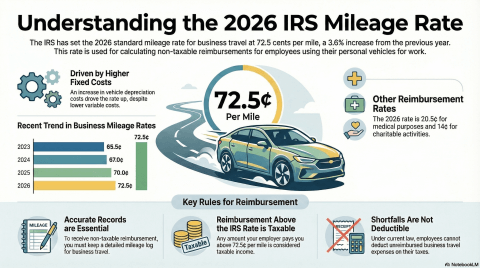 2026 IRS mileage rate is 72.5 cents per mile - SmartMoneyToolbox